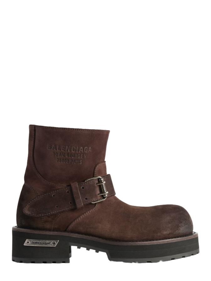 BALENCIAGA Balenciaga Buckled Suede Ankle Boots